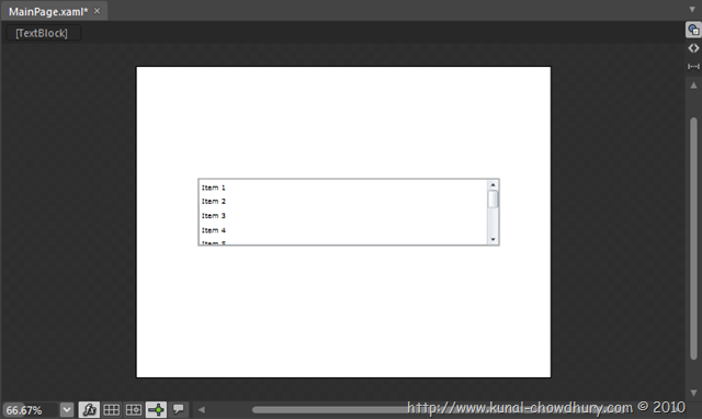 Customized Scrolling in Silverlight using Expression Blend | Kunal Chowdhury